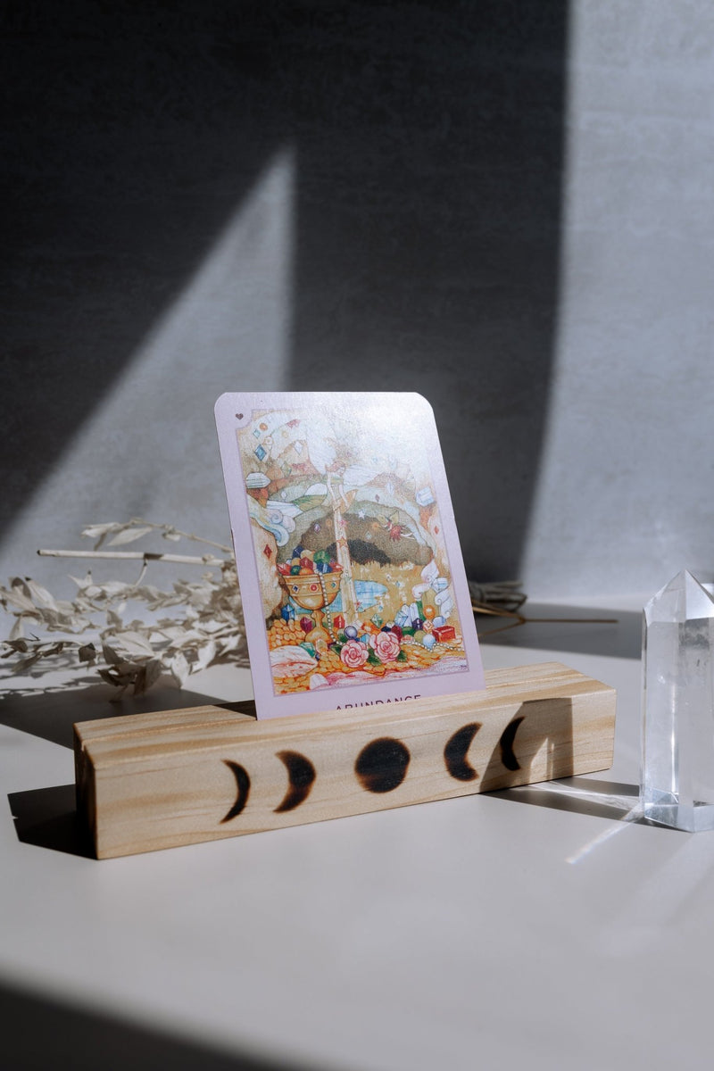 Wooden Oracle & Tarot Card Display Stand – Knight Inspired